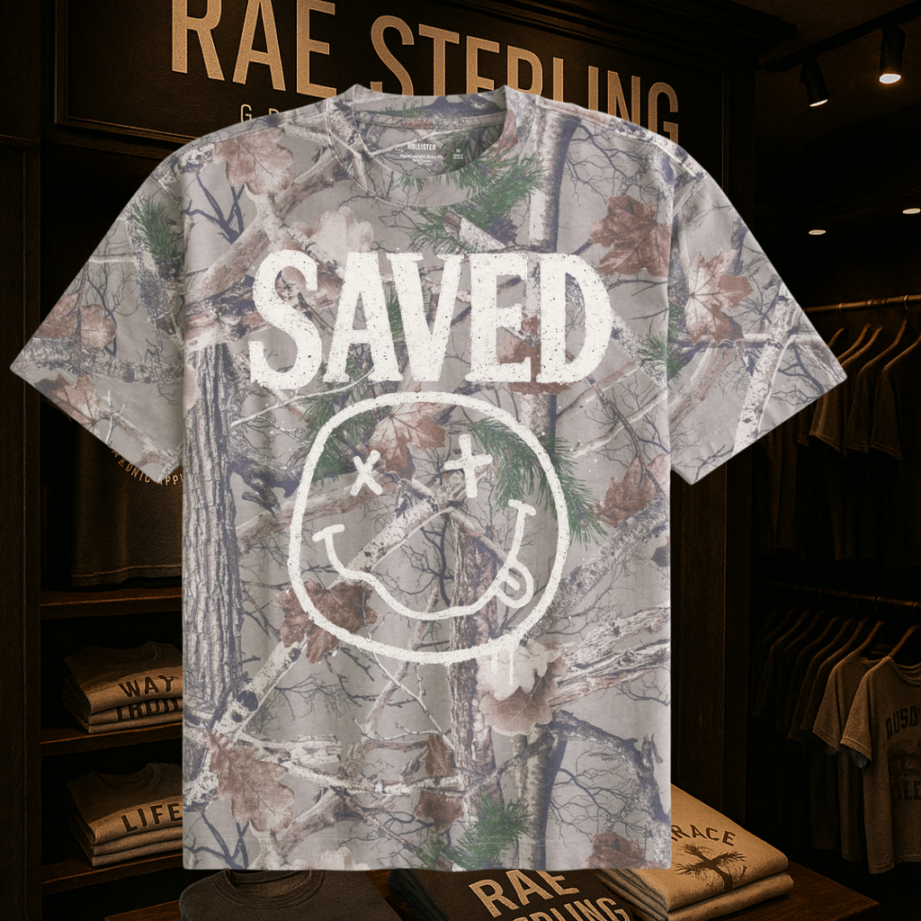 Saved Smiley - Camo – Rae Sterling